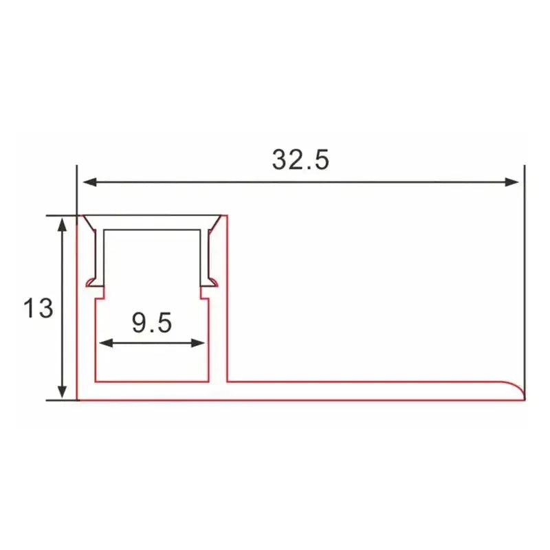 Stucprofiel | Inbouw | 2 Meter | Zijkant | Aluminium | 32.5 x 13 | COB ...